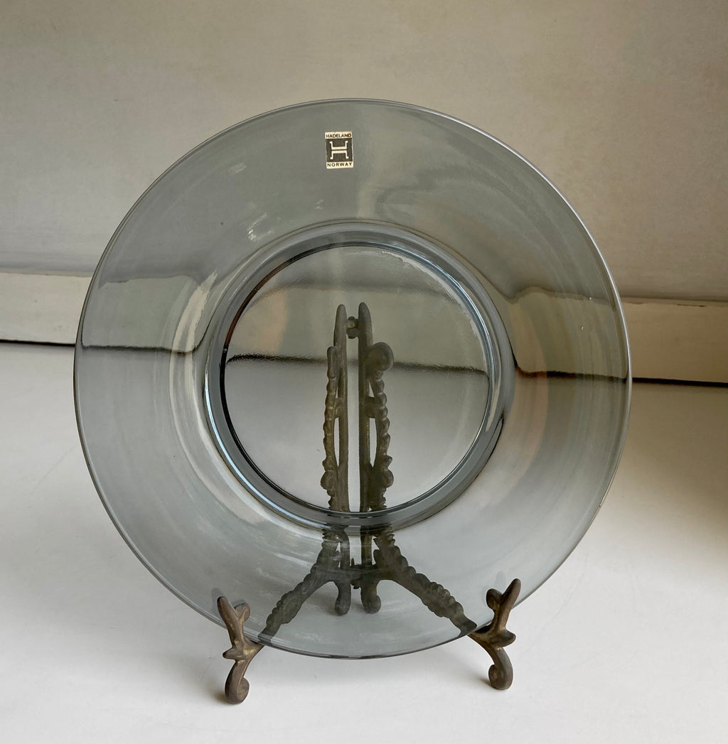 Hadeland Norway Smoke Glass 7.5" plate - original sticker – Silver ...