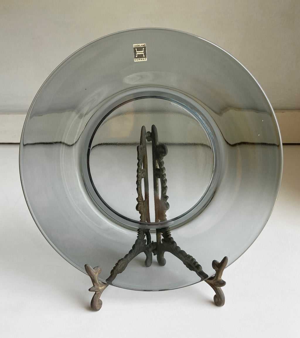 Hadeland Norway Smoke Glass 7.5" plate - original sticker – Silver ...