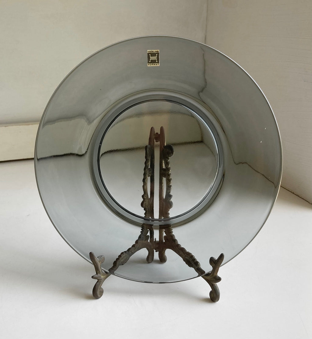 Hadeland Norway Smoke Glass 7.5" plate - original sticker – Silver ...